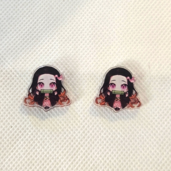 Handmade | Jewelry | Anime Demon Slayer Nezuko Kamado Earrings | Poshmark